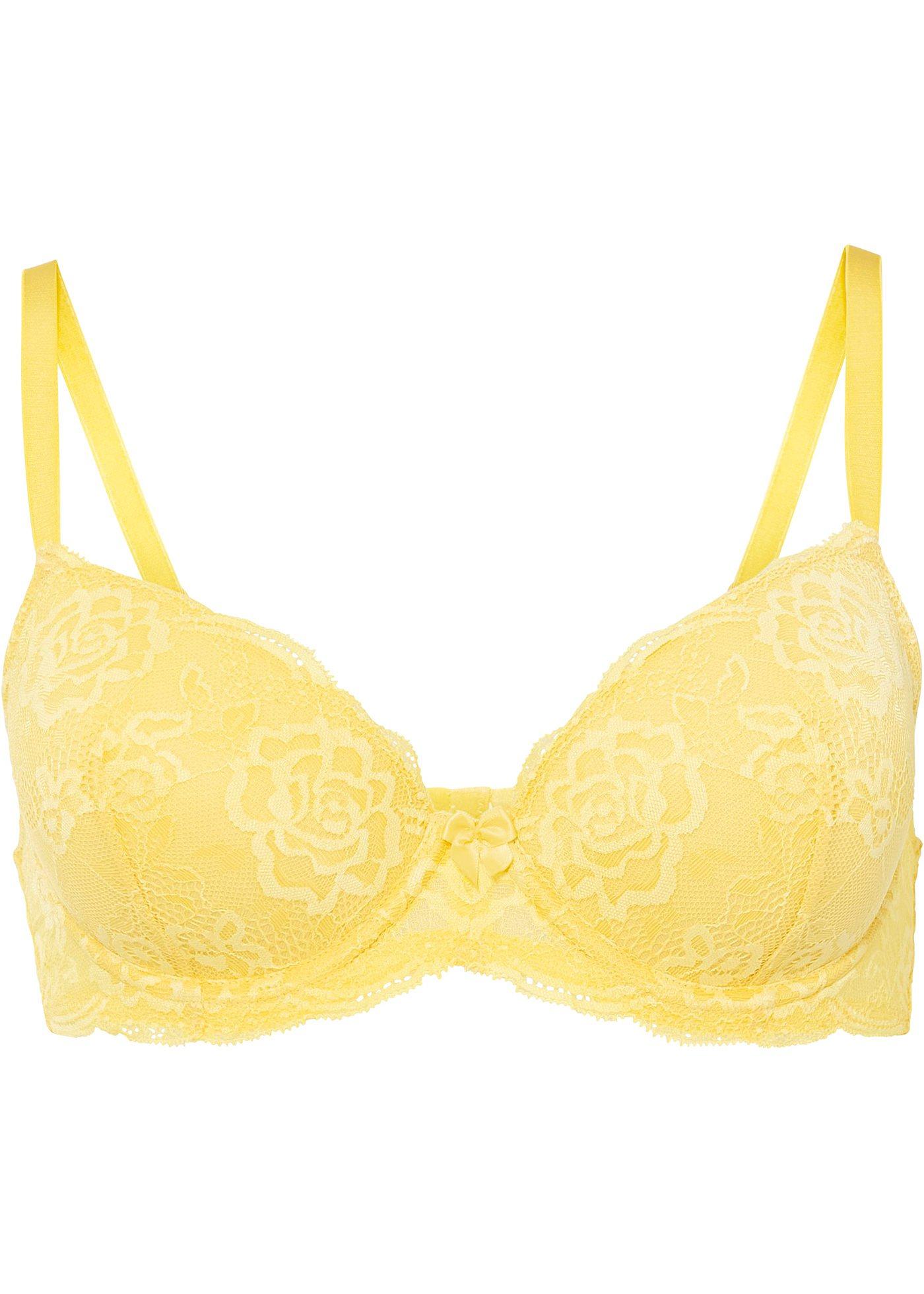 Traumhafter Schalen BH mit Spitze - gelb, Cup C