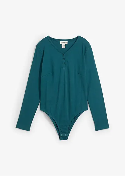 Vielseitig kombinierbarer Body mit reiner Bio-Baumwolle - petrol