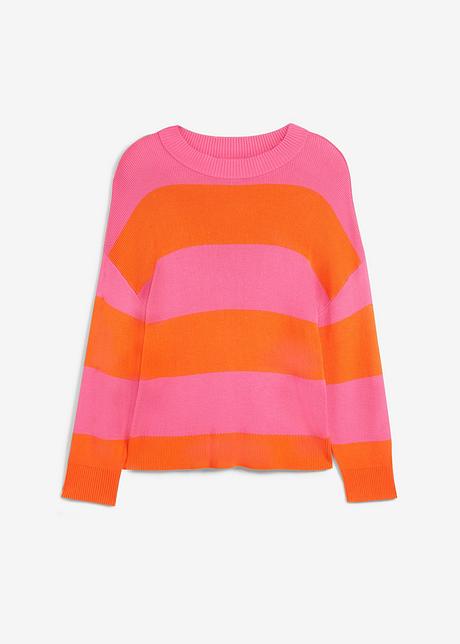 Farbenfroher Strickpullover - pink - Damen | bonprix