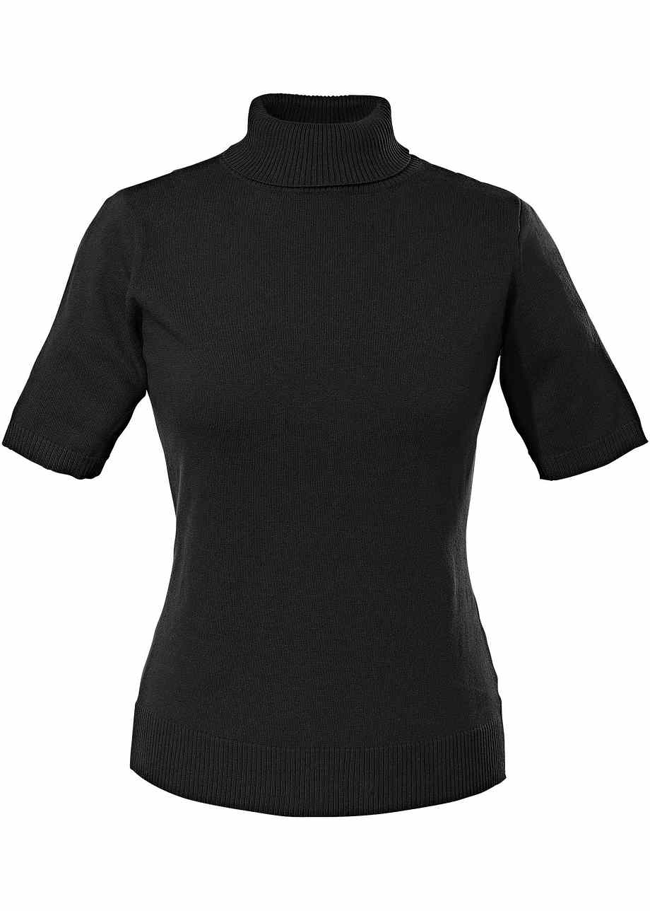 Klassischer Kurzarm-Pullover mit Rollkragen - Rollkragenpullover ...