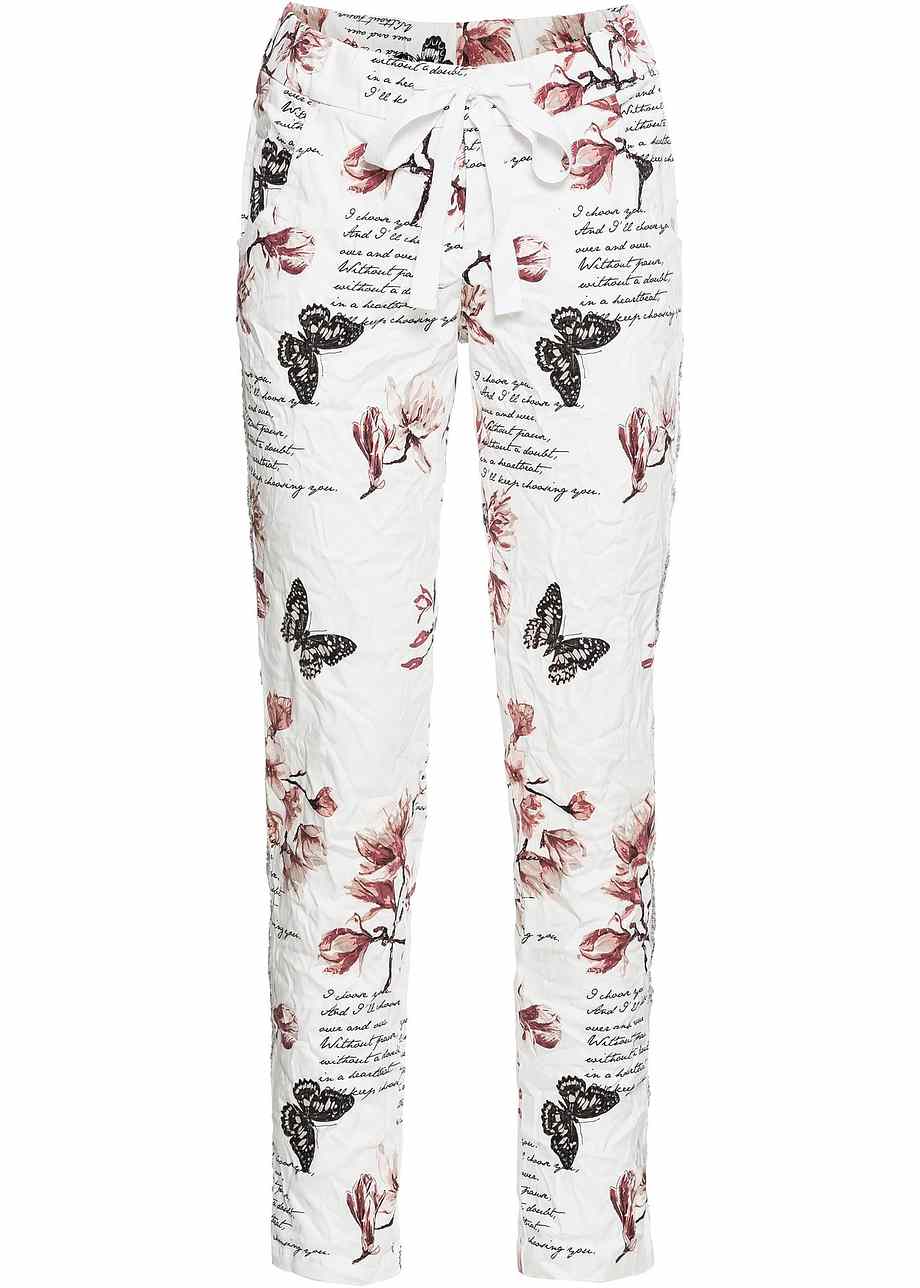 Trendy 7 8 Hose Mit Allover Druck Weiß Bedruckt