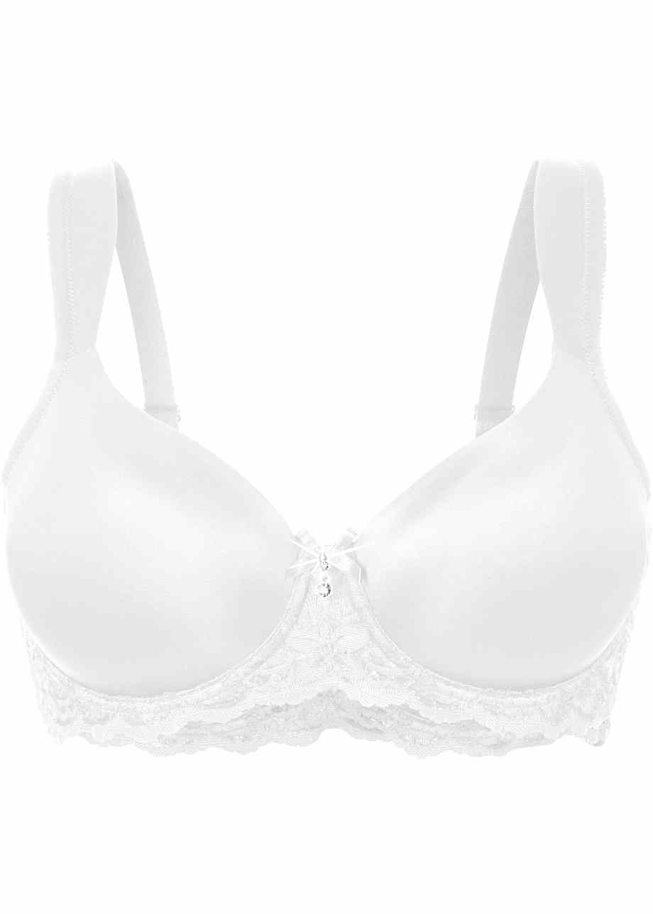 Wattierter Cup-BH mit feiner Spitze - weiß, Cup B