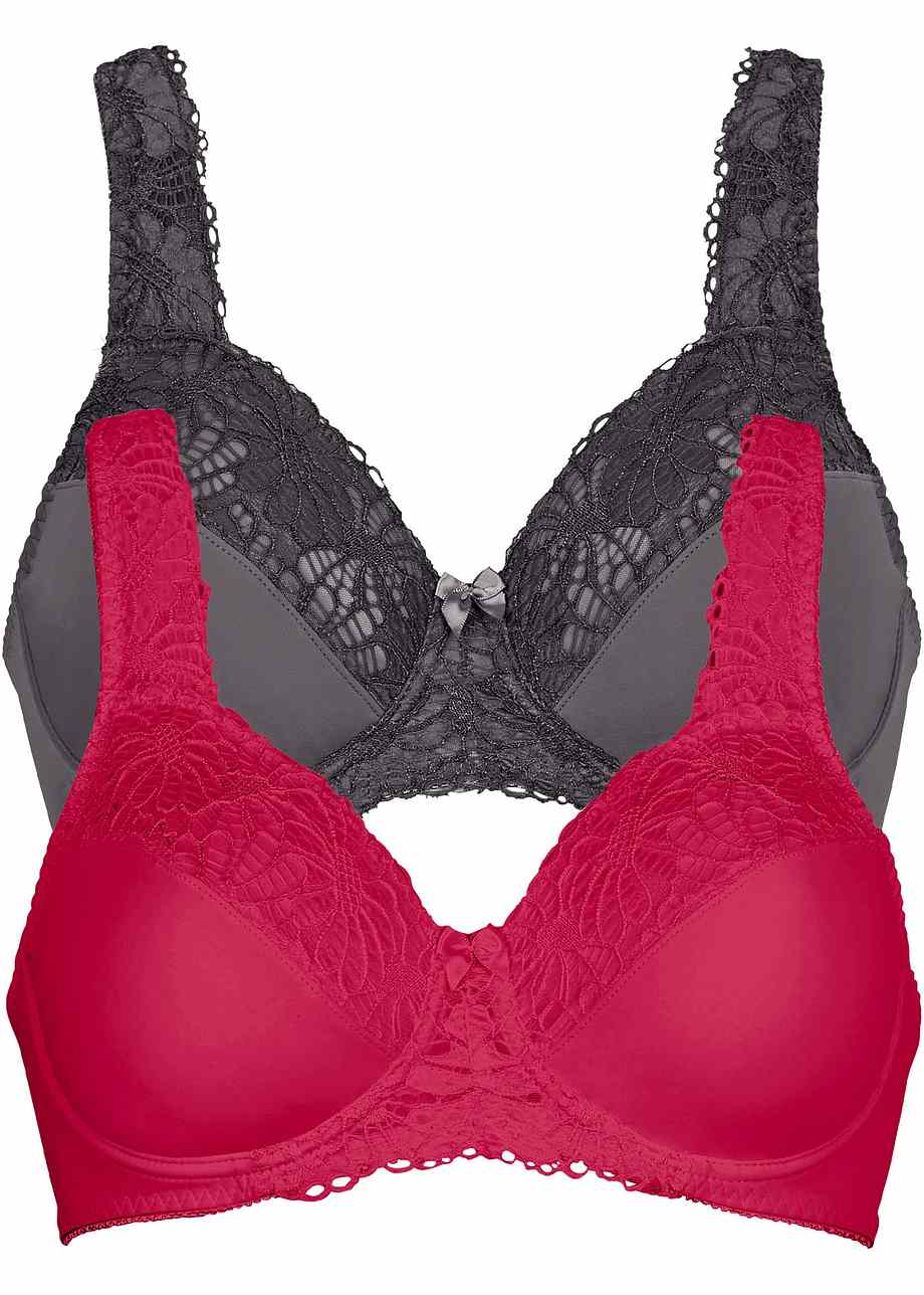 Hübsche Minimizer Bhs Mit Spitze Granatrot Anthrazit Cup F