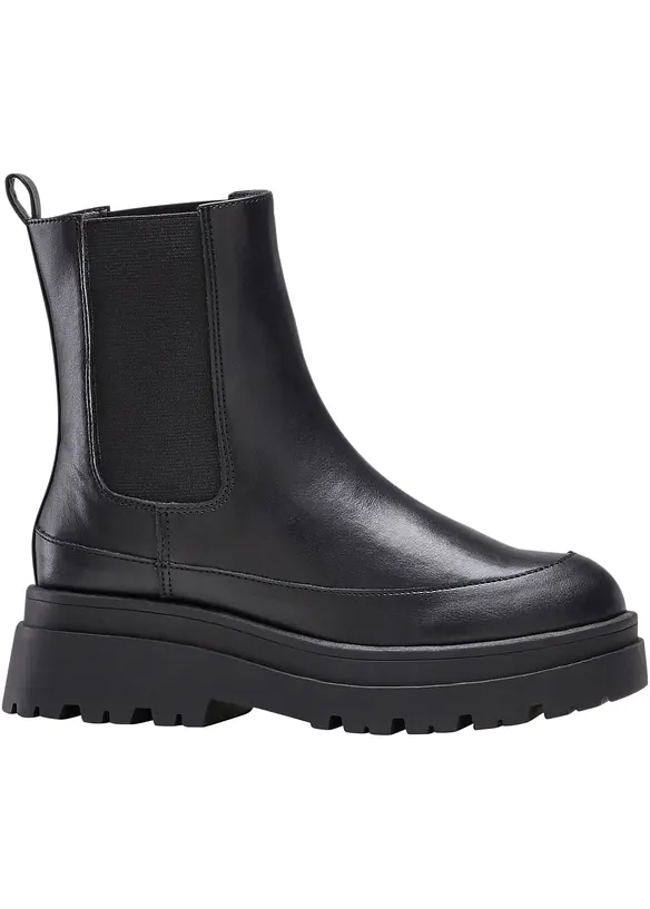 Schöner Komfort Chelsea Boot mit modischen Details - schwarz