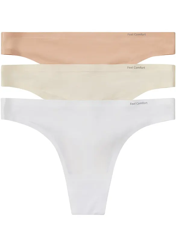 Nahtlos verarbeiteter String im praktischen 3er Pack | bonprix