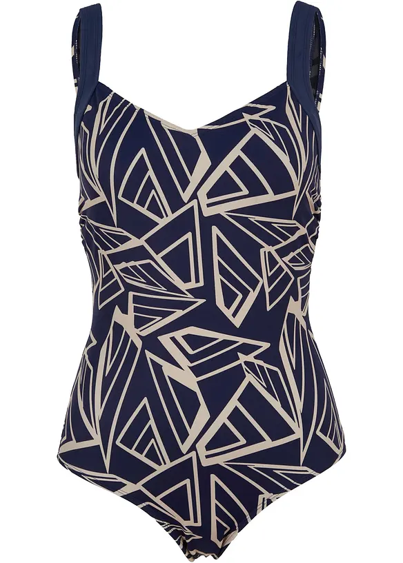 Modischer Shape Badeanzug mit modischem Druck - blau | bonprix
