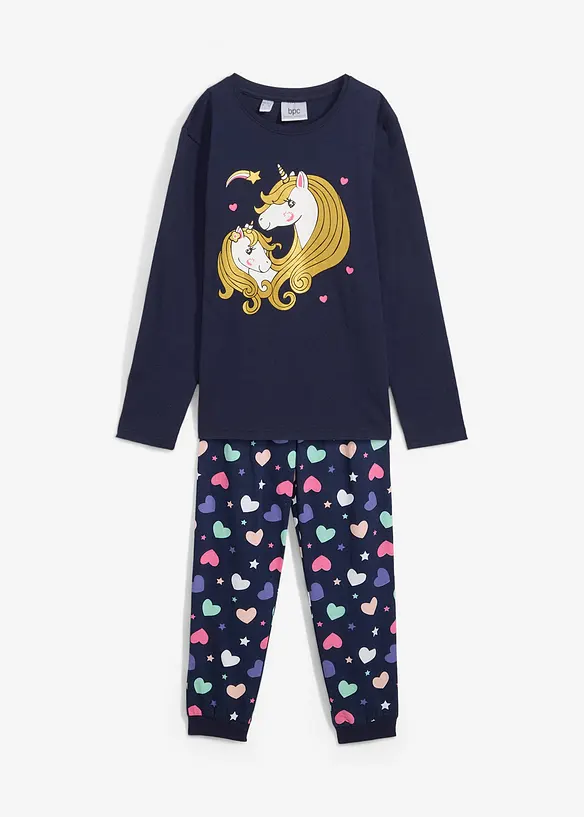 Schöner Mädchen Pyjama mit tollem Motiv und Bio-Baumwolle