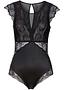 Edler Body mit Spitze - schwarz - Damen | bonprix