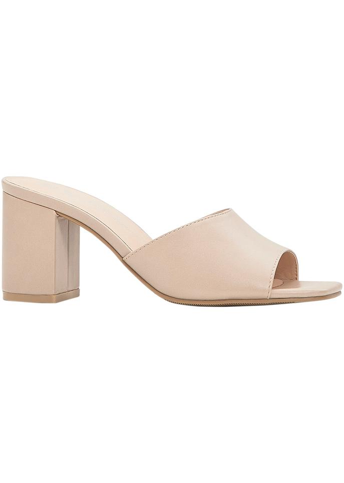 Modische Pantolette mit Blockabsatz - beige - Damen | bonprix