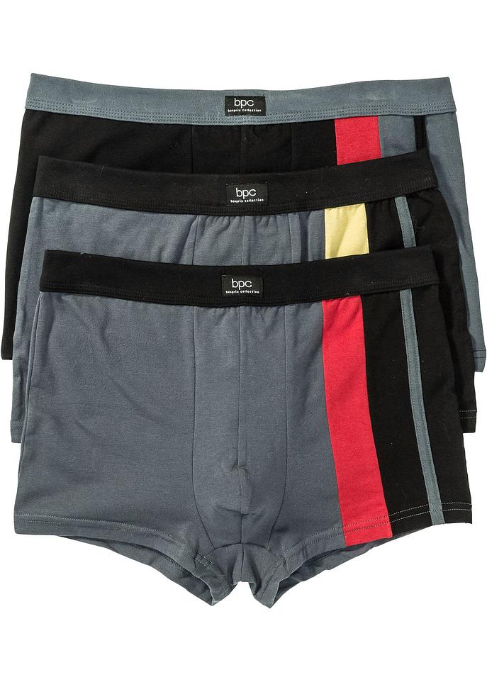 Bequeme Boxer in modischem Design - schwarz + grau | bonprix