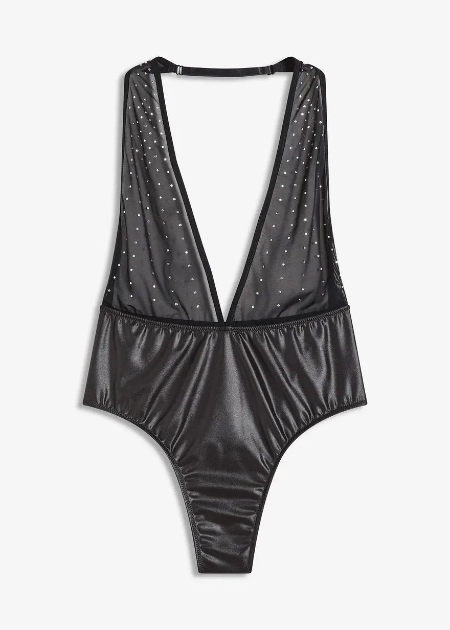 Stringbody mit Glitzer. - schwarz - Damen | bonprix